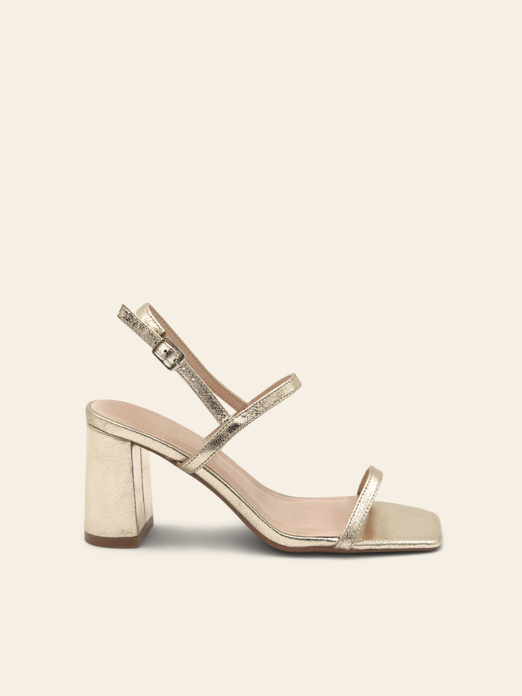 SIENNA - Sandales gold à bride arrière réglable et bout carré – CASSY ...