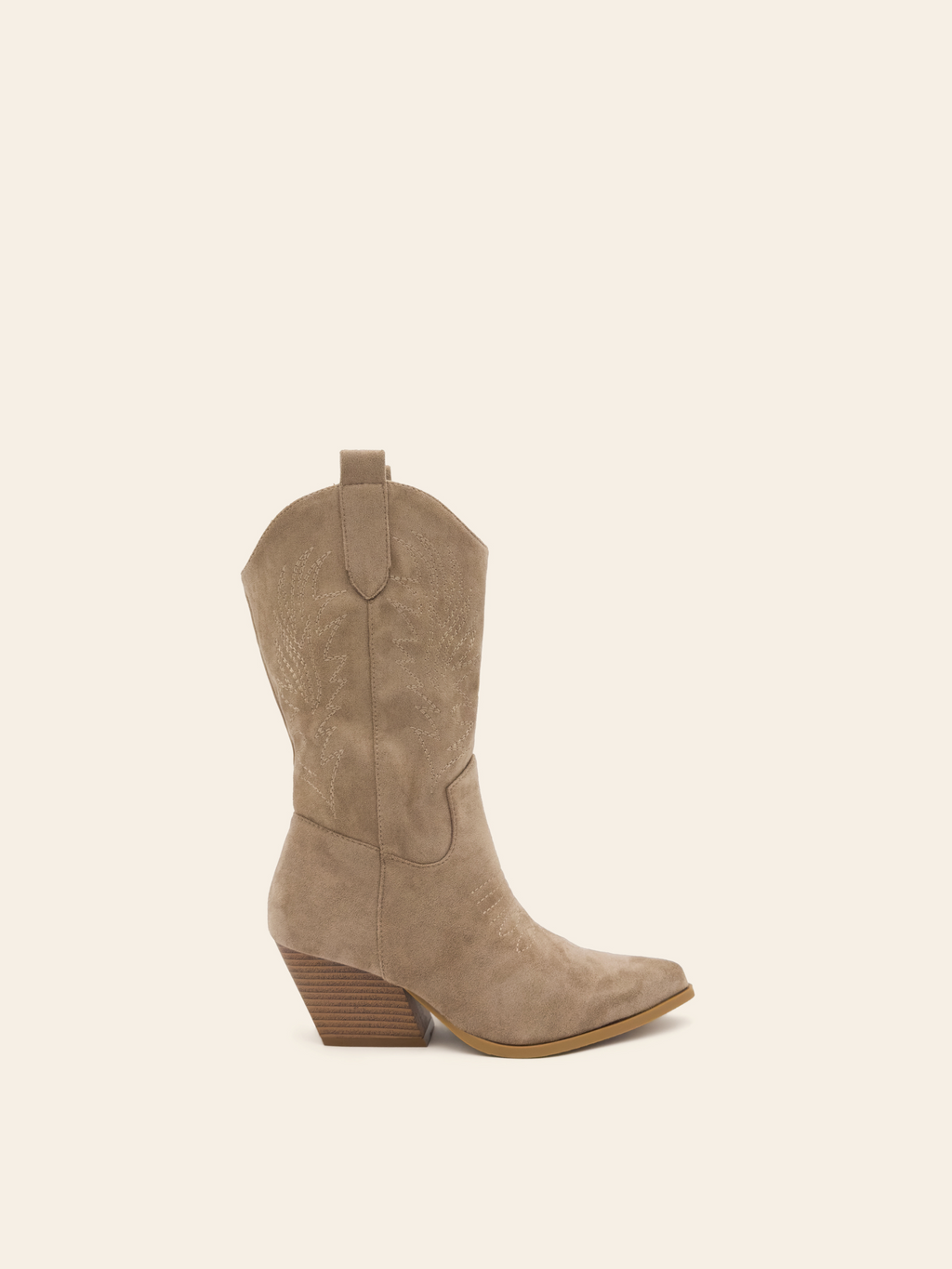 HAILEY - Bottines santiags à talon et bout pointu en suédine kaki styl ...